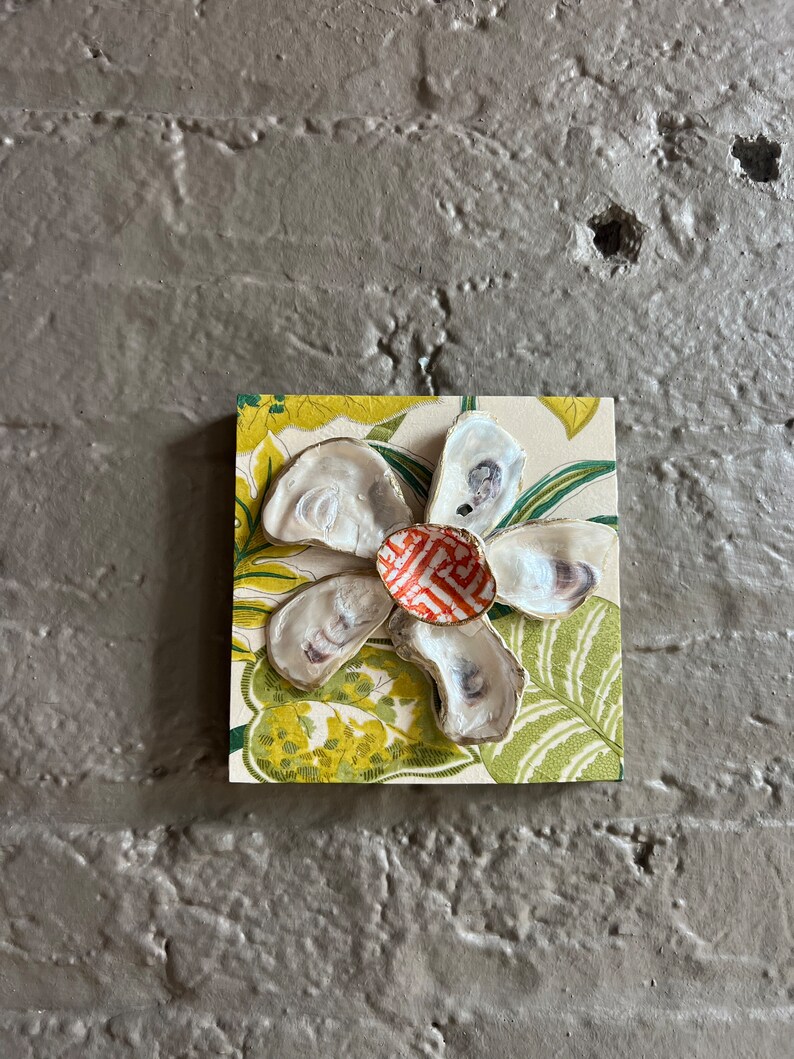 Shell Flower Wall Art Cockle/oyster Shell Beach Decor Coastal Decor ...