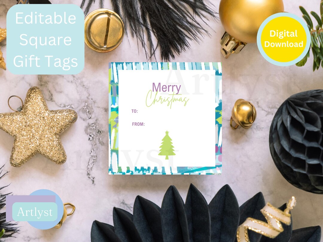 Editable Holiday Gift Tag Template Customizable Christmas Tags Instant ...