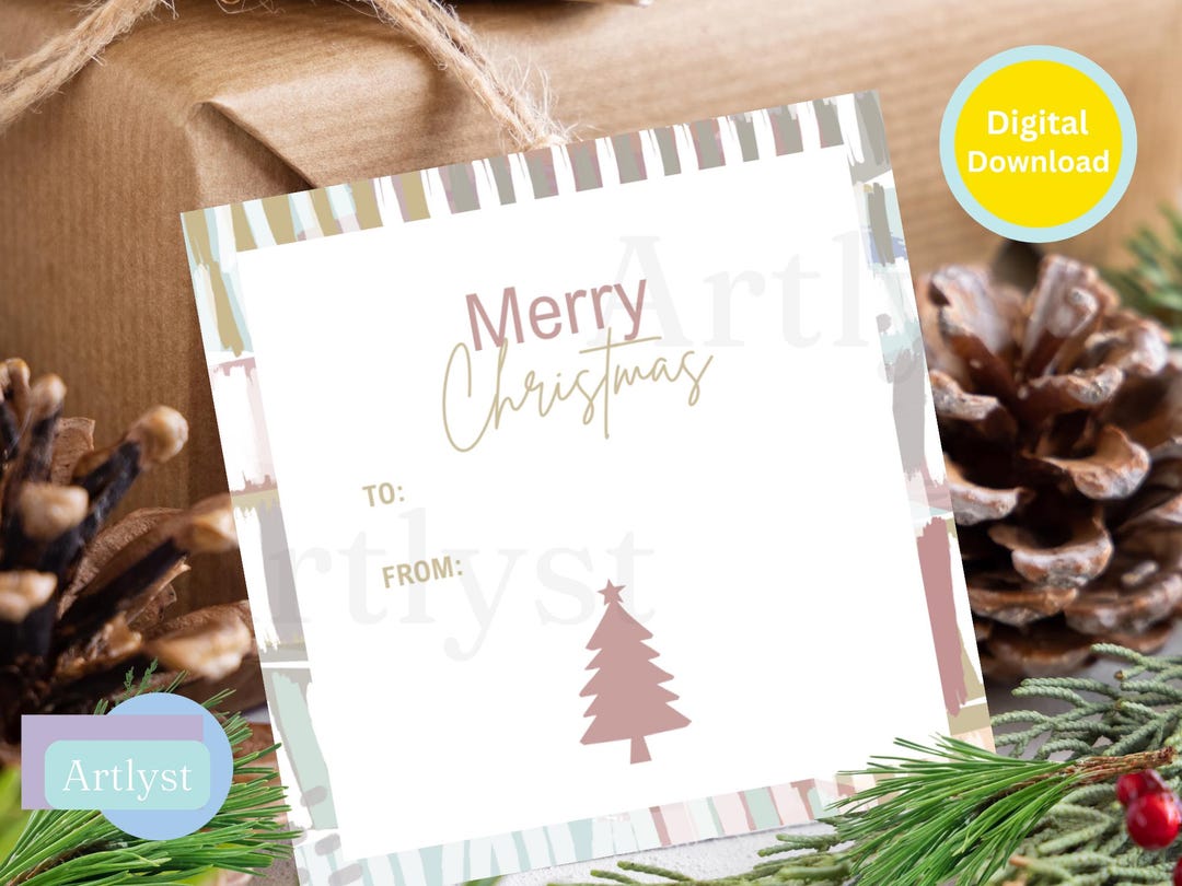 Editable Holiday Gift Tag Template Customizable Christmas Tags Instant ...