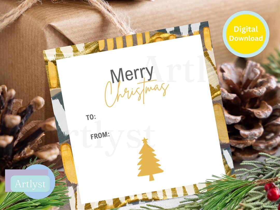 Editable Holiday Gift Tag Template Customizable Christmas Tags Instant ...
