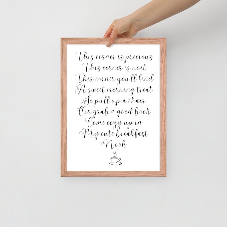 Breakfast Nook Poem, Framed Poster, Home Decor, Coffee Wall Art ...