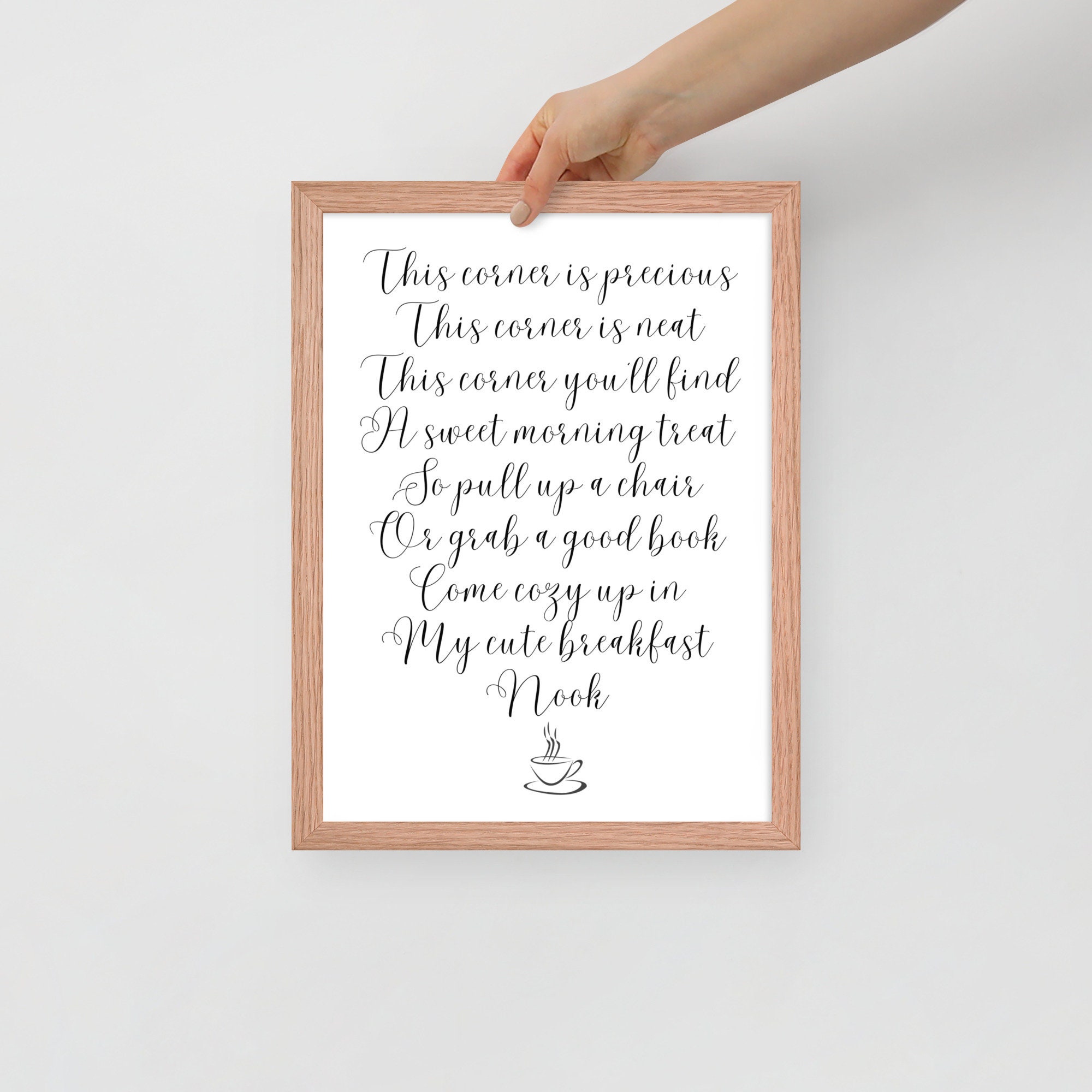 Breakfast Nook Poem, Framed Poster, Home Decor, Coffee Wall Art ...