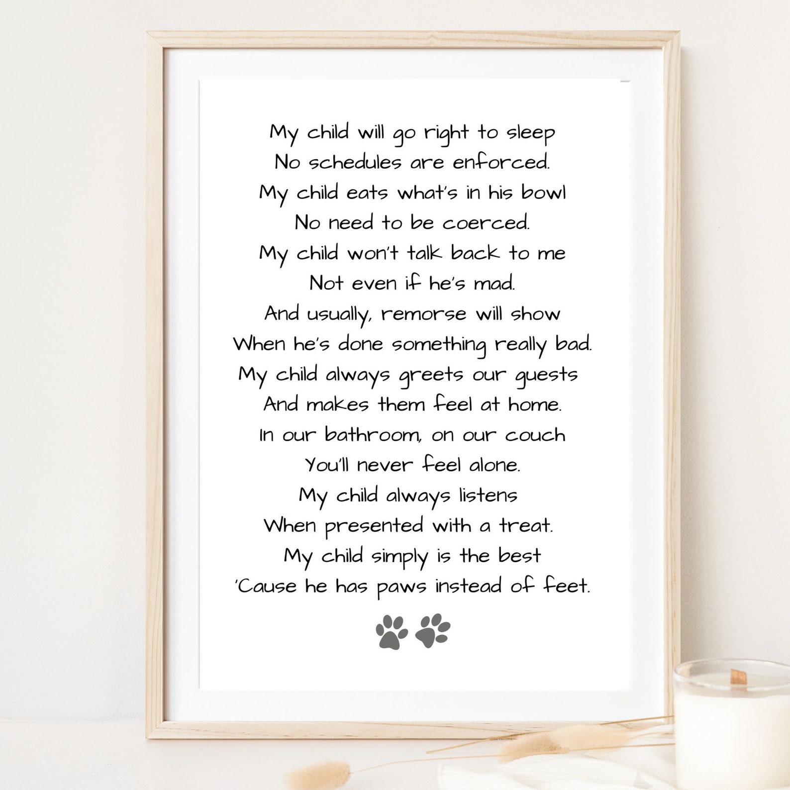Pet Poem Wall Art, Pet Decor, Animal Poster, Dog Quote Wall Art, Dog ...