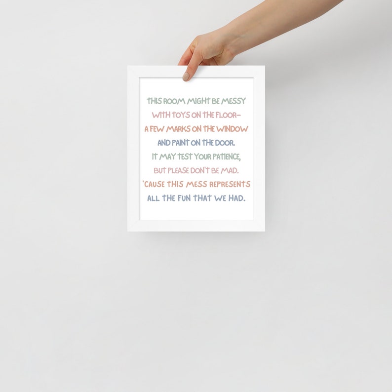 This Room Might Be Messy Framed Poster, Kids Room Poem, Wall Decor for ...