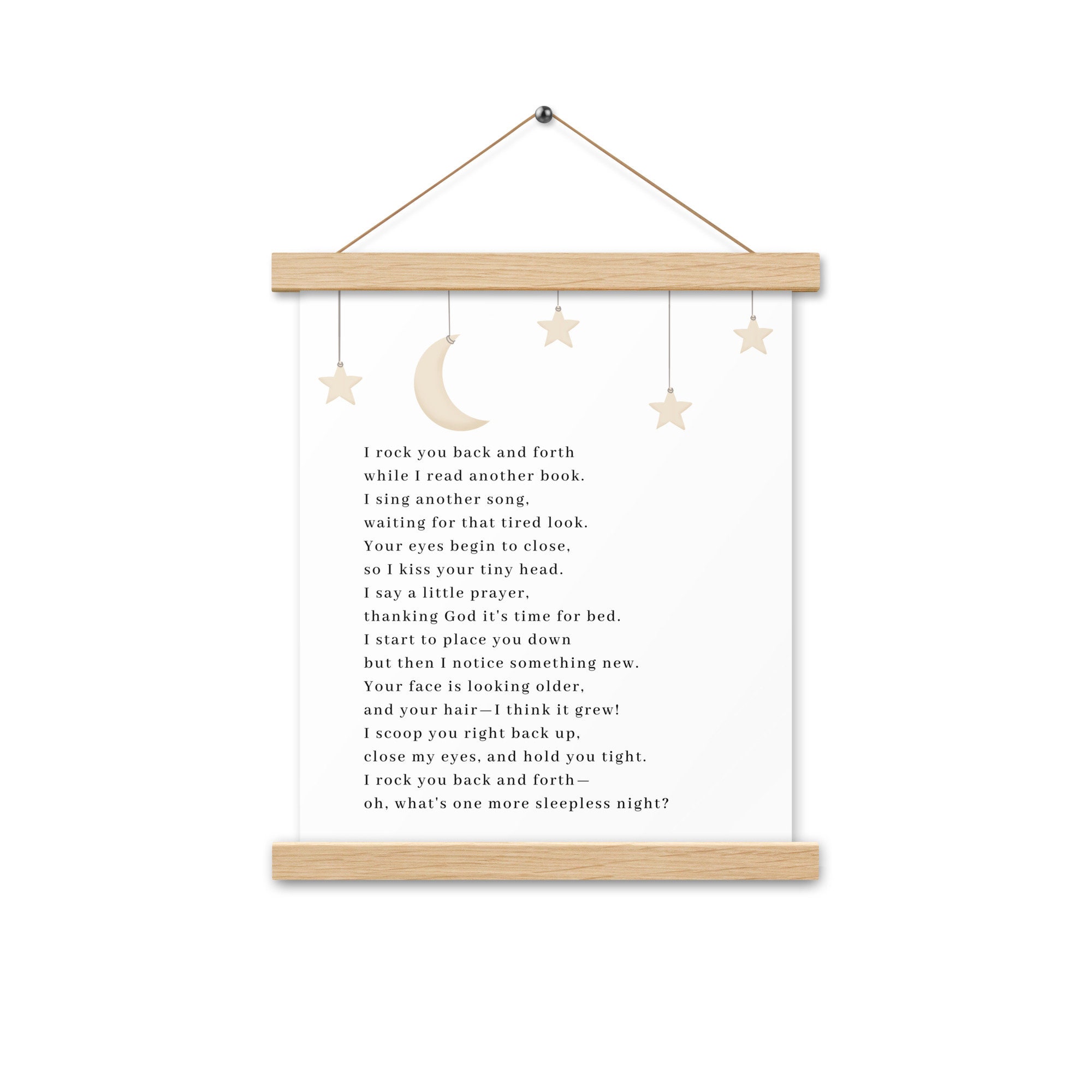 Sleepless Night Poem, Hanging Poster, Baby Room Decor, Nursery Sign ...