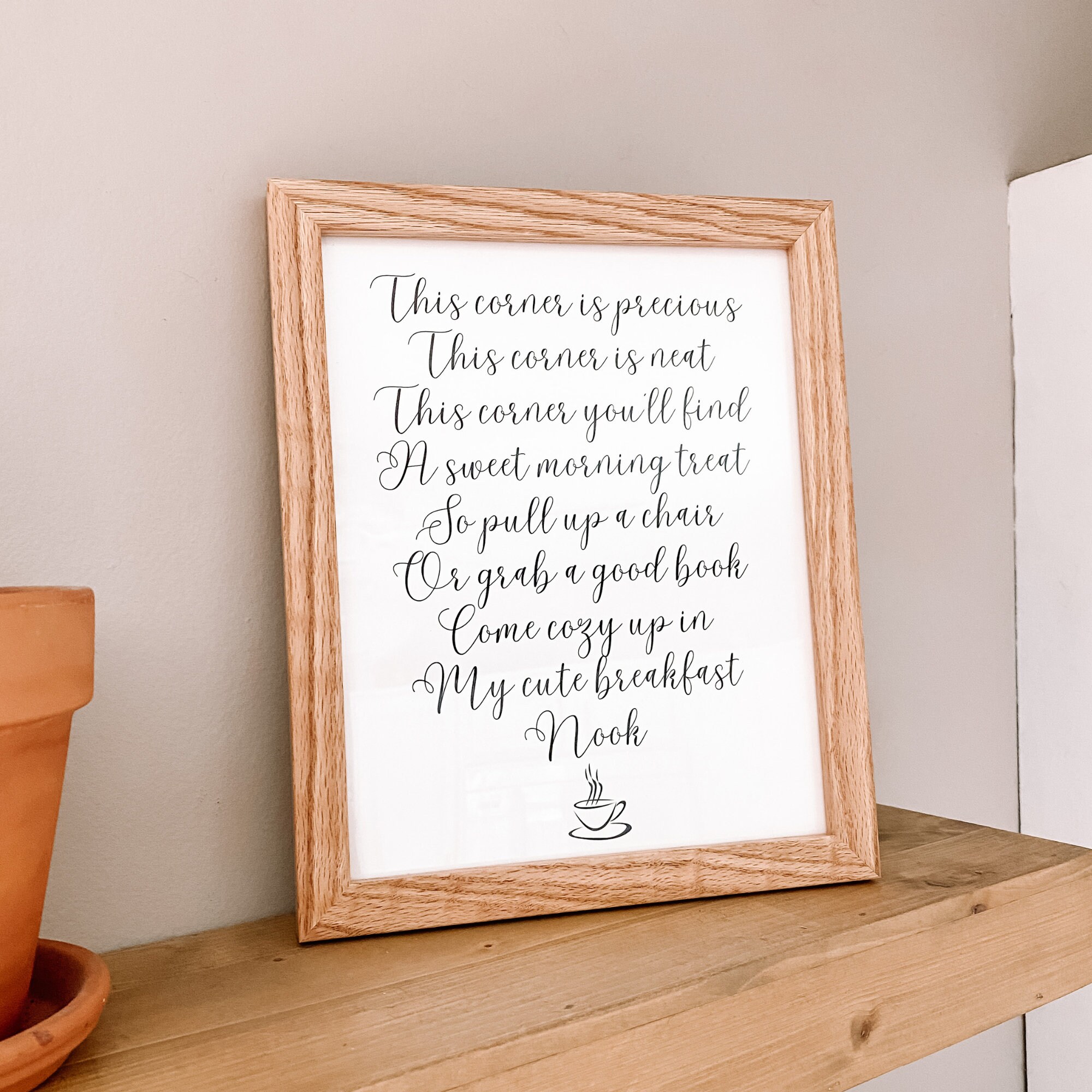 Breakfast Nook Poem, Framed Poster, Home Decor, Coffee Wall Art ...