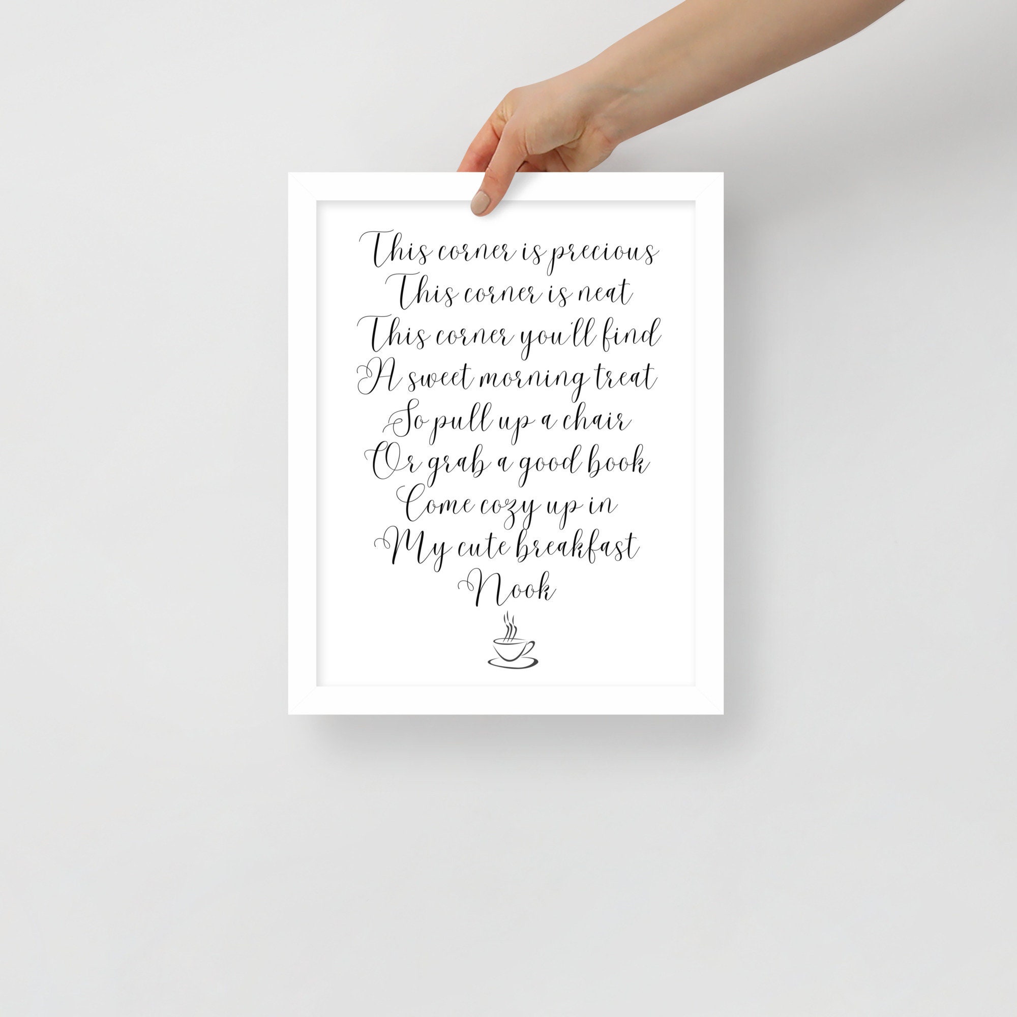Breakfast Nook Poem, Framed Poster, Home Decor, Coffee Wall Art ...