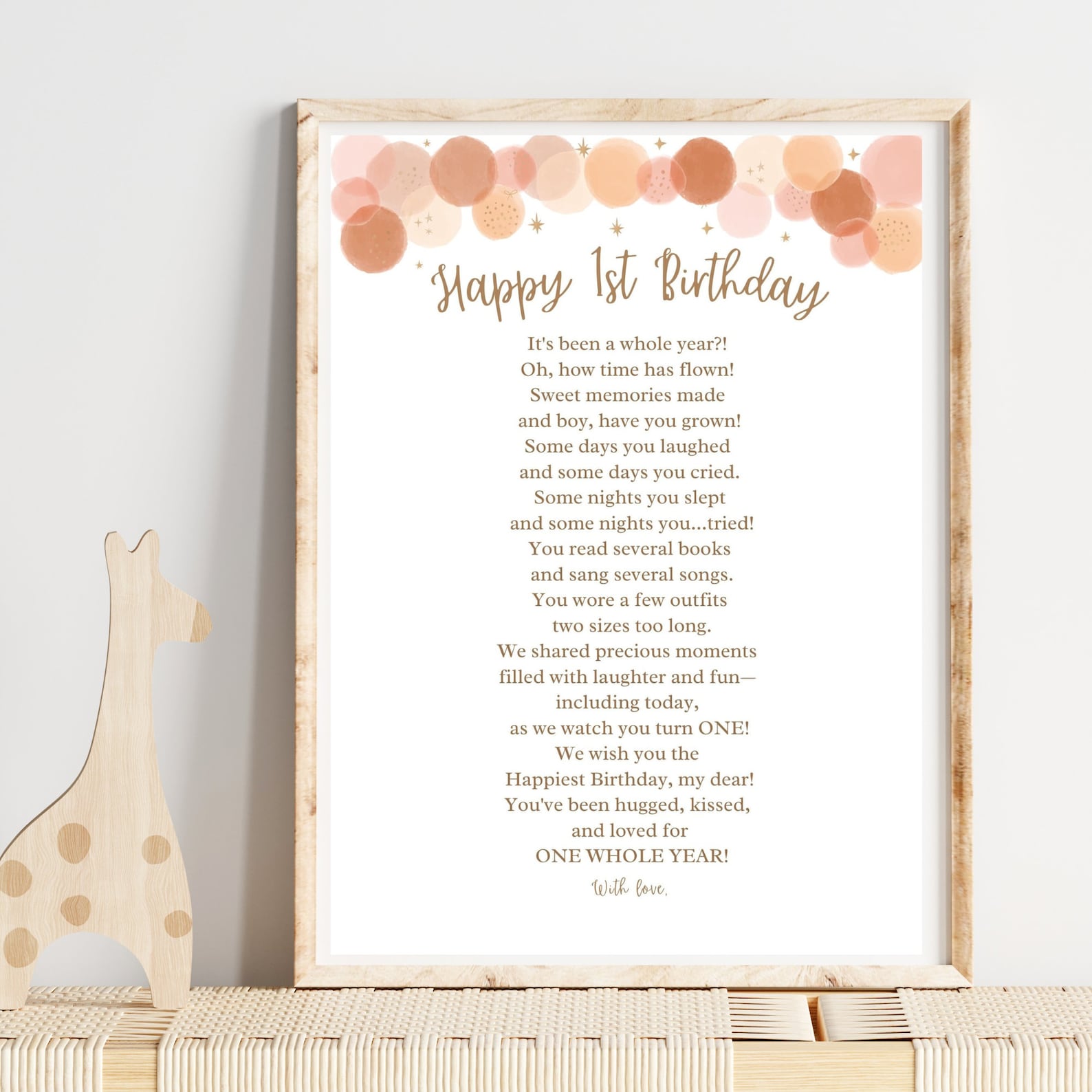 Babys First Birthday Card Birthday Poem Birthday Poster - Etsy