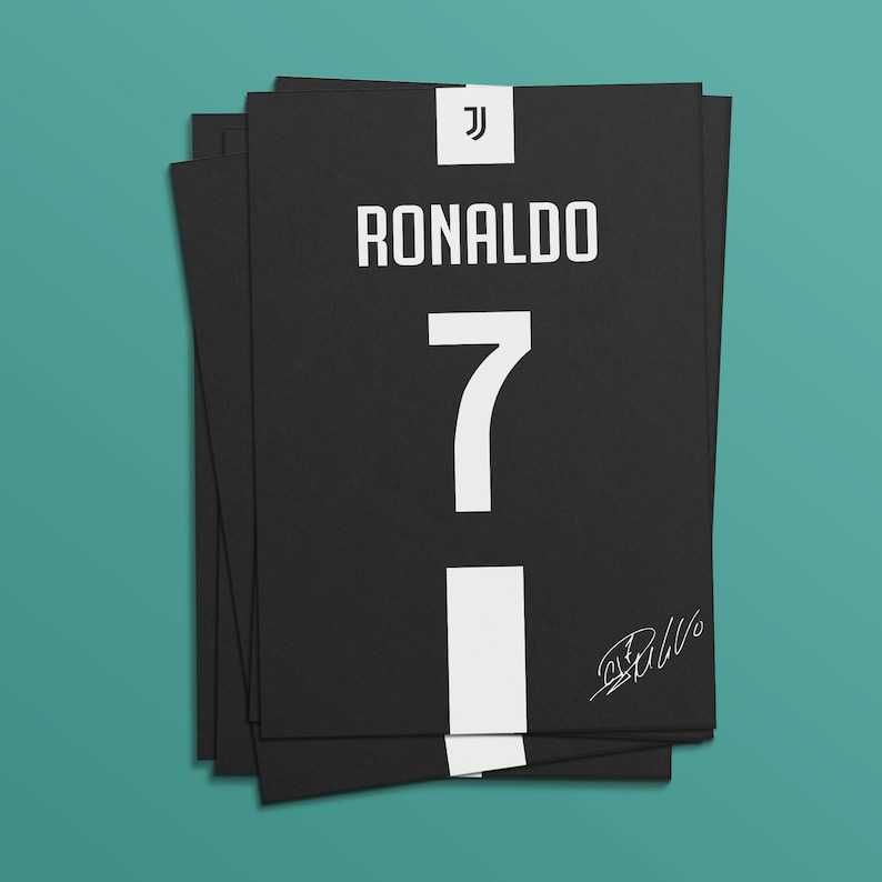 Cristiano Ronaldo Jersey Art Print, Football Legend (digital Download ...