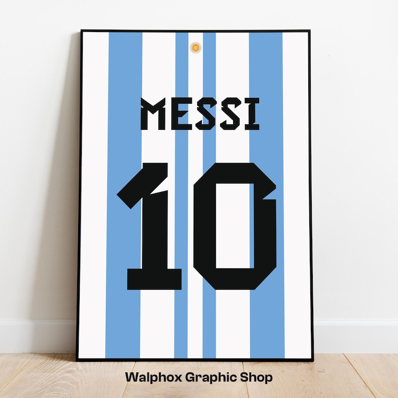 Messi Argentina Jersey Poster, Football Wall Art (digital Download) - Etsy