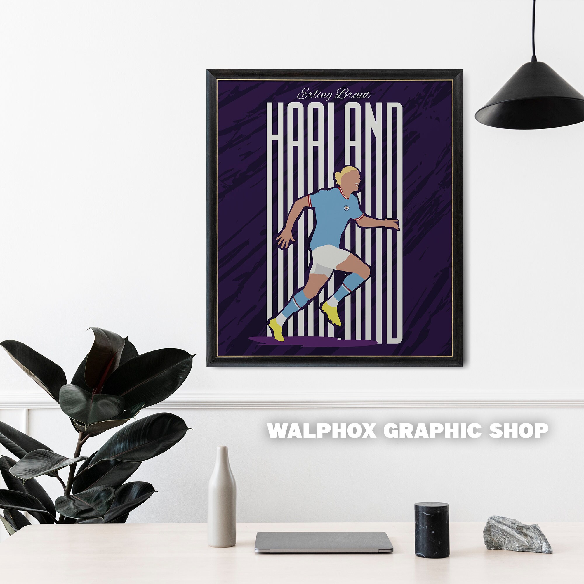Erling Haaland Vector Illustration From Manchester City, Haaland Poster ...