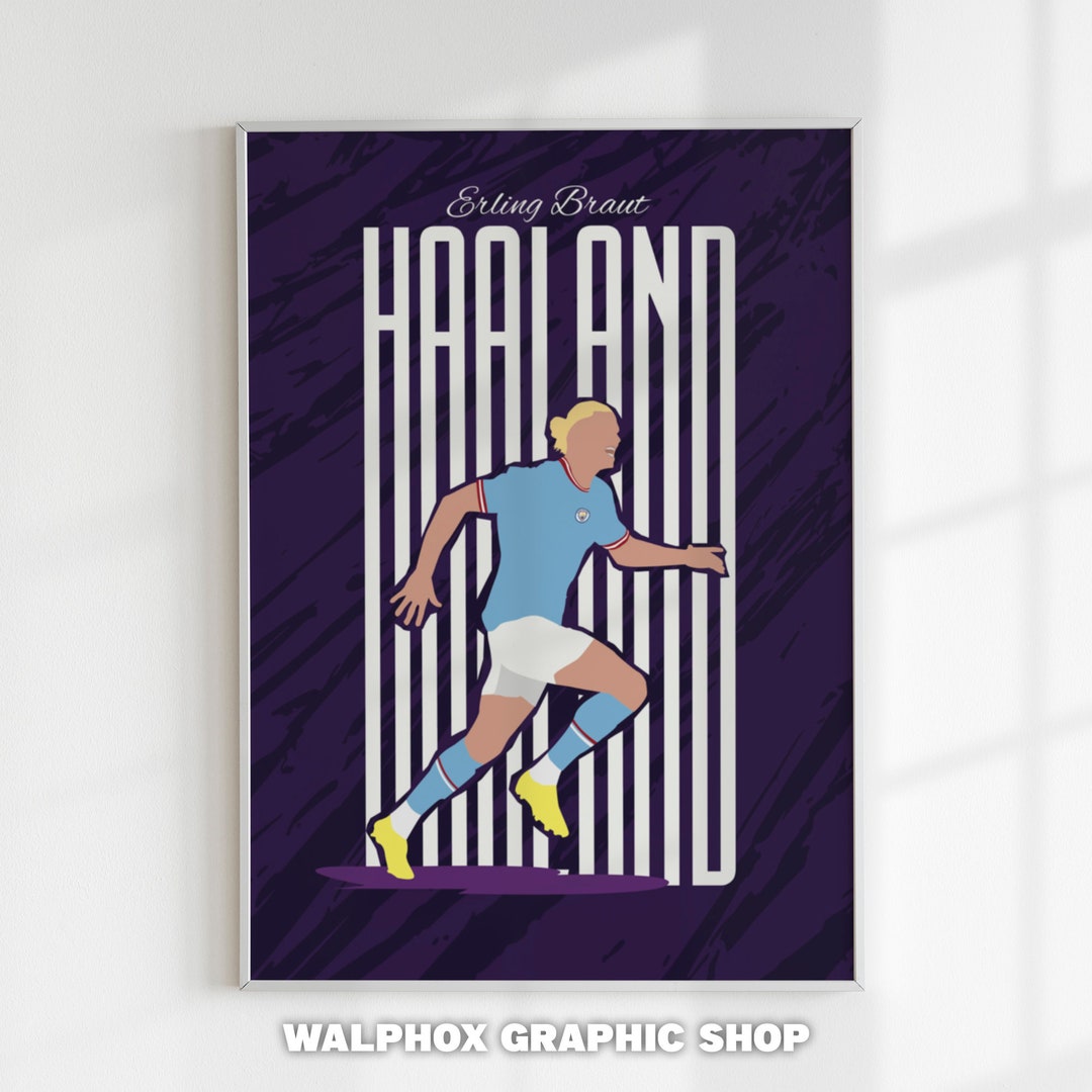Erling Haaland Vector Illustration From Manchester City, Haaland Poster ...