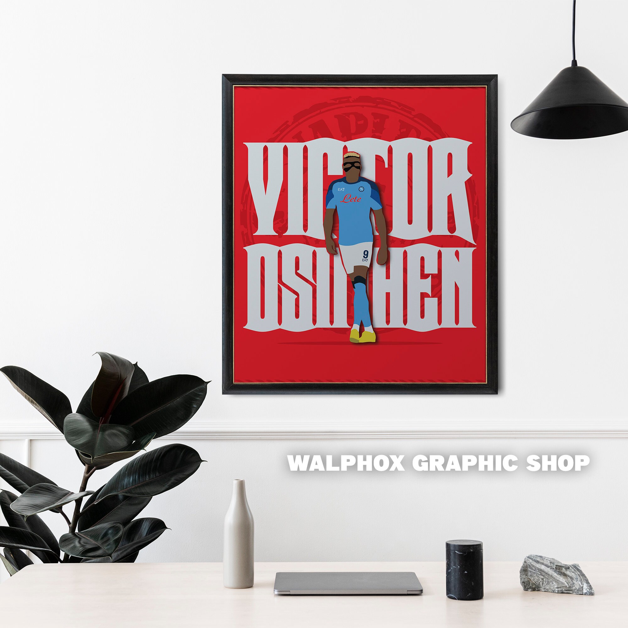 Victor Osimhen Illustration Vector Art 3D Digital Download, Wall Art ...