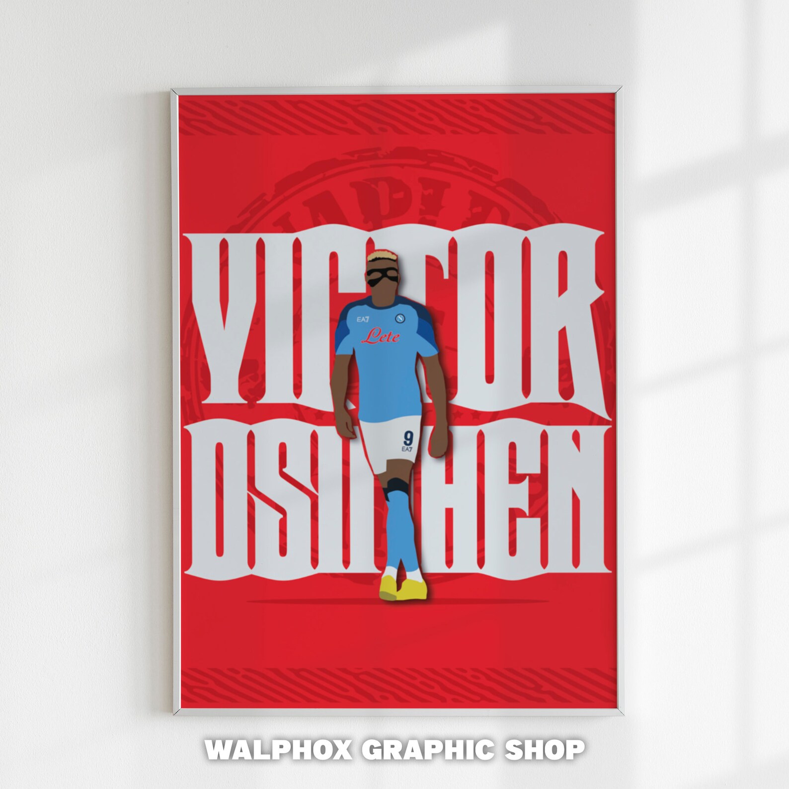 Victor Osimhen Illustration Vector Art 3D Digital Download, Wall Art ...