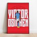 Victor Osimhen Illustration Vector Art 3D Digital Download, Wall Art ...