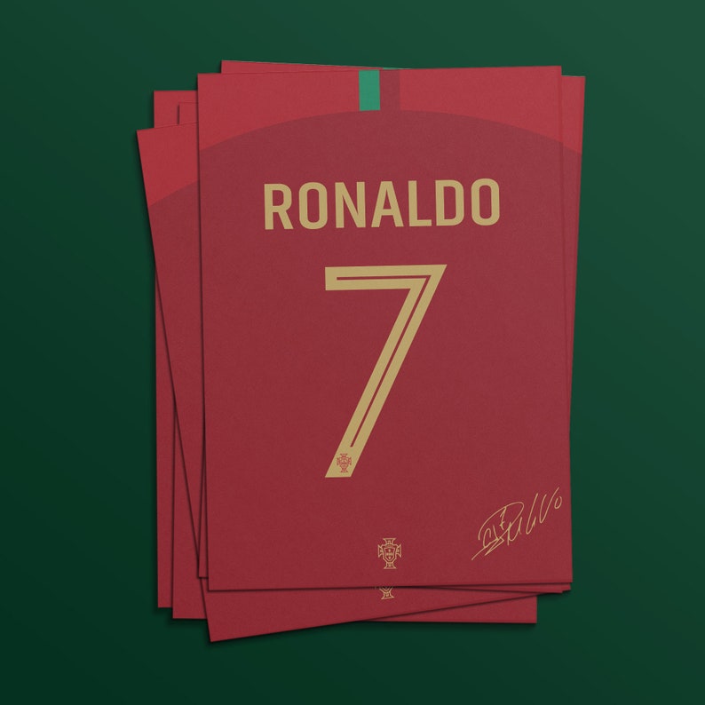Cristiano Ronaldo Jersey Art Print, Football Legend (digital Download ...