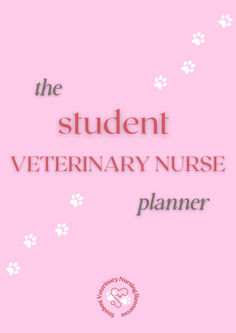 Student Veterinary Nursing Printable Planner / Vet Nurse Gift, Digital Download, Revision Guide ...