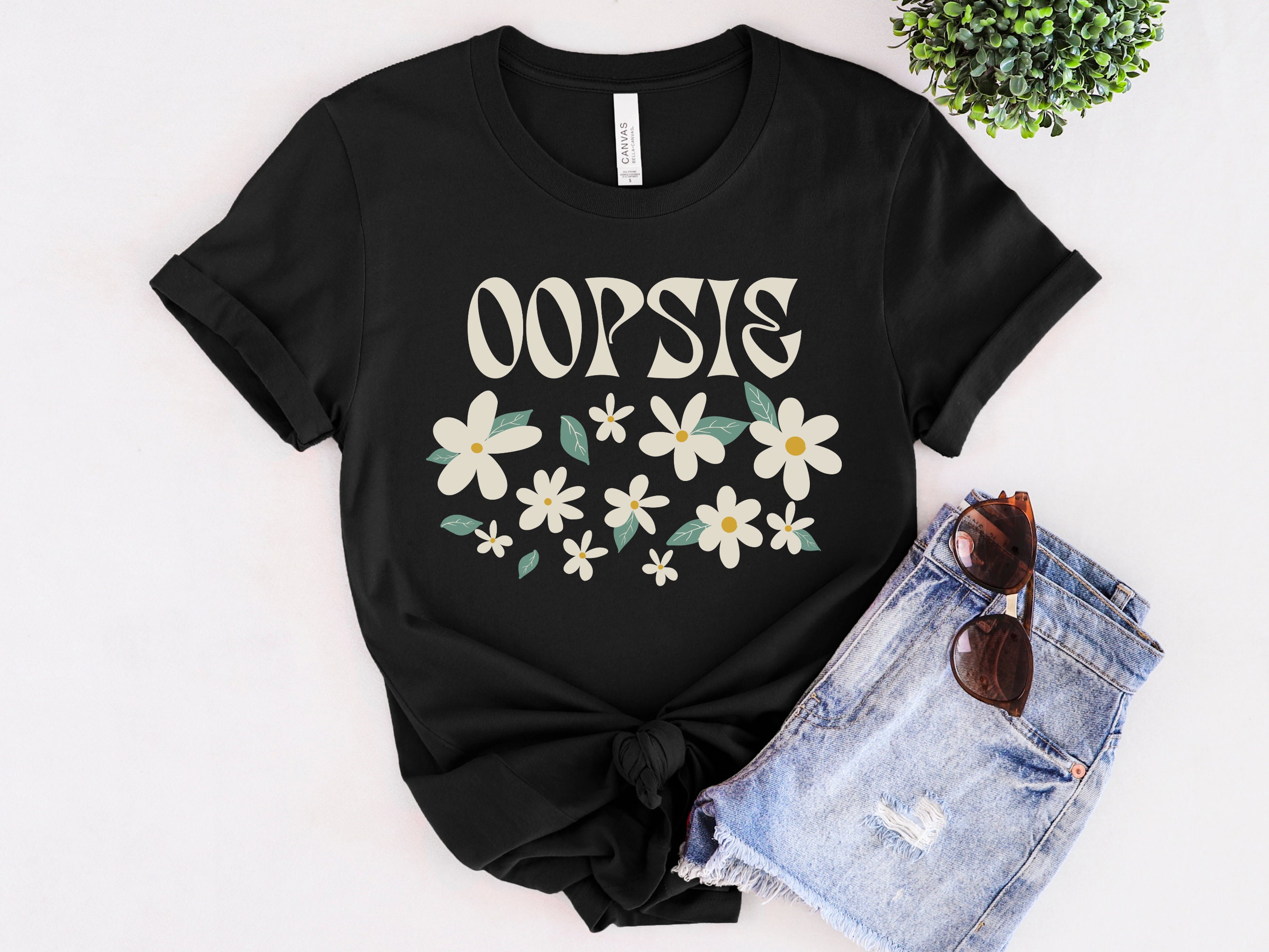 Oopsie Daisy Shirt, Daisy Shirt, Flower Shirt, Retro Shirt, Trendy ...
