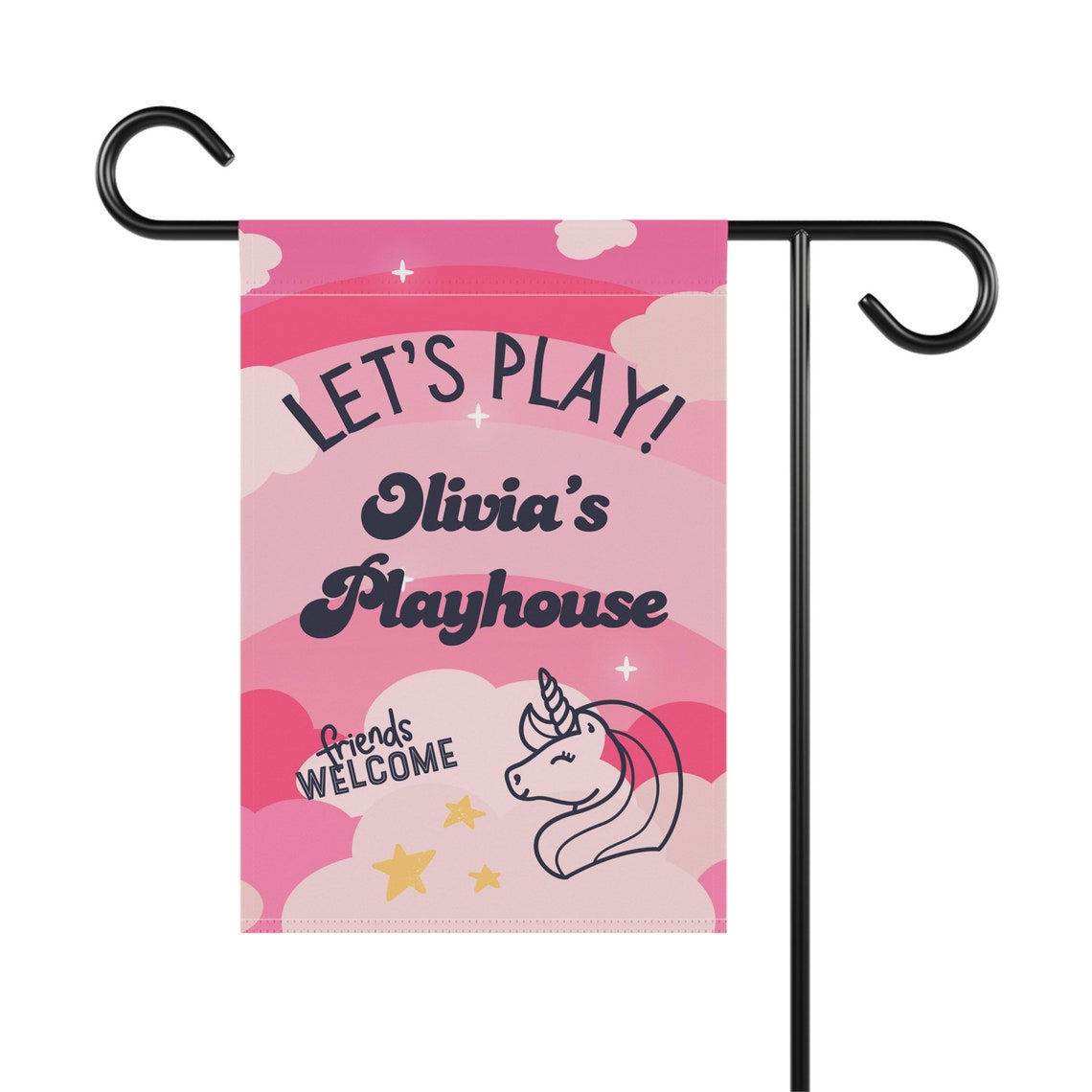 Custom Playhouse Flag, Let's Play Flag, Little Girl Fort Sign ...