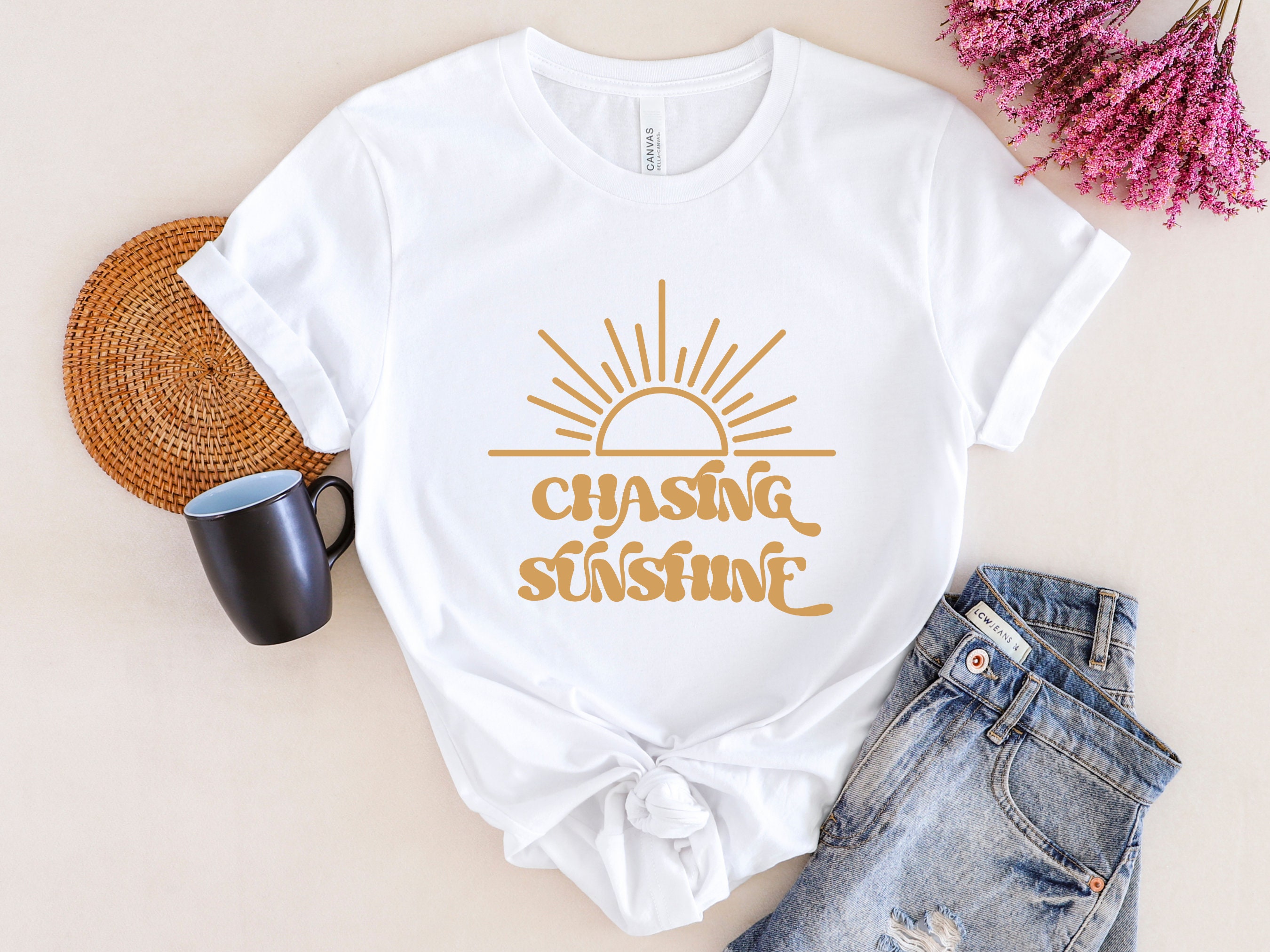 Chasing Sunshine T-shirt, Summer Vibes Shirt, Beach Vacation Shirt ...