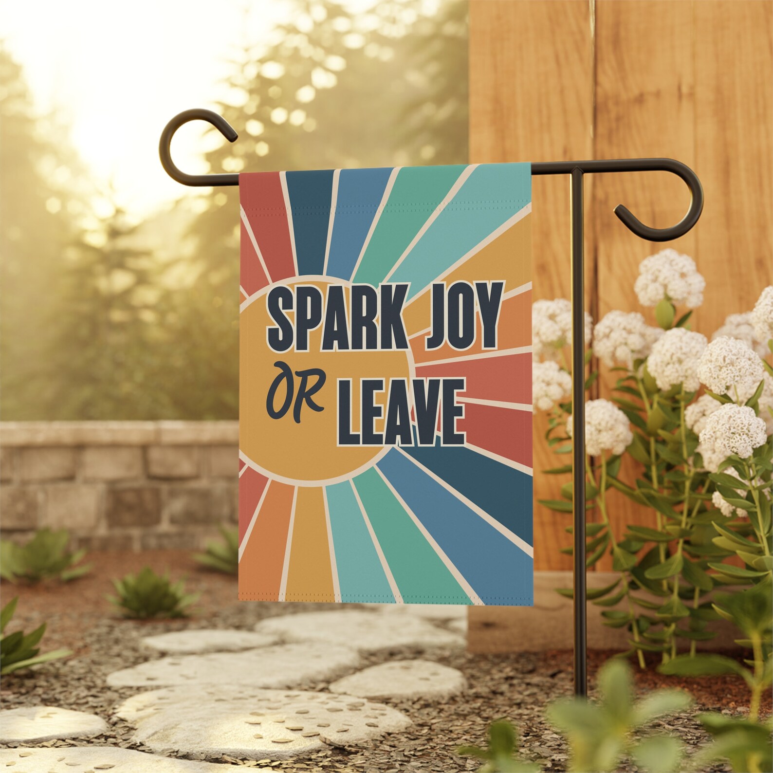 Spark Joy or Leave, Funny Welcome Flag, Funny Yard Flags, Spark Joy or ...