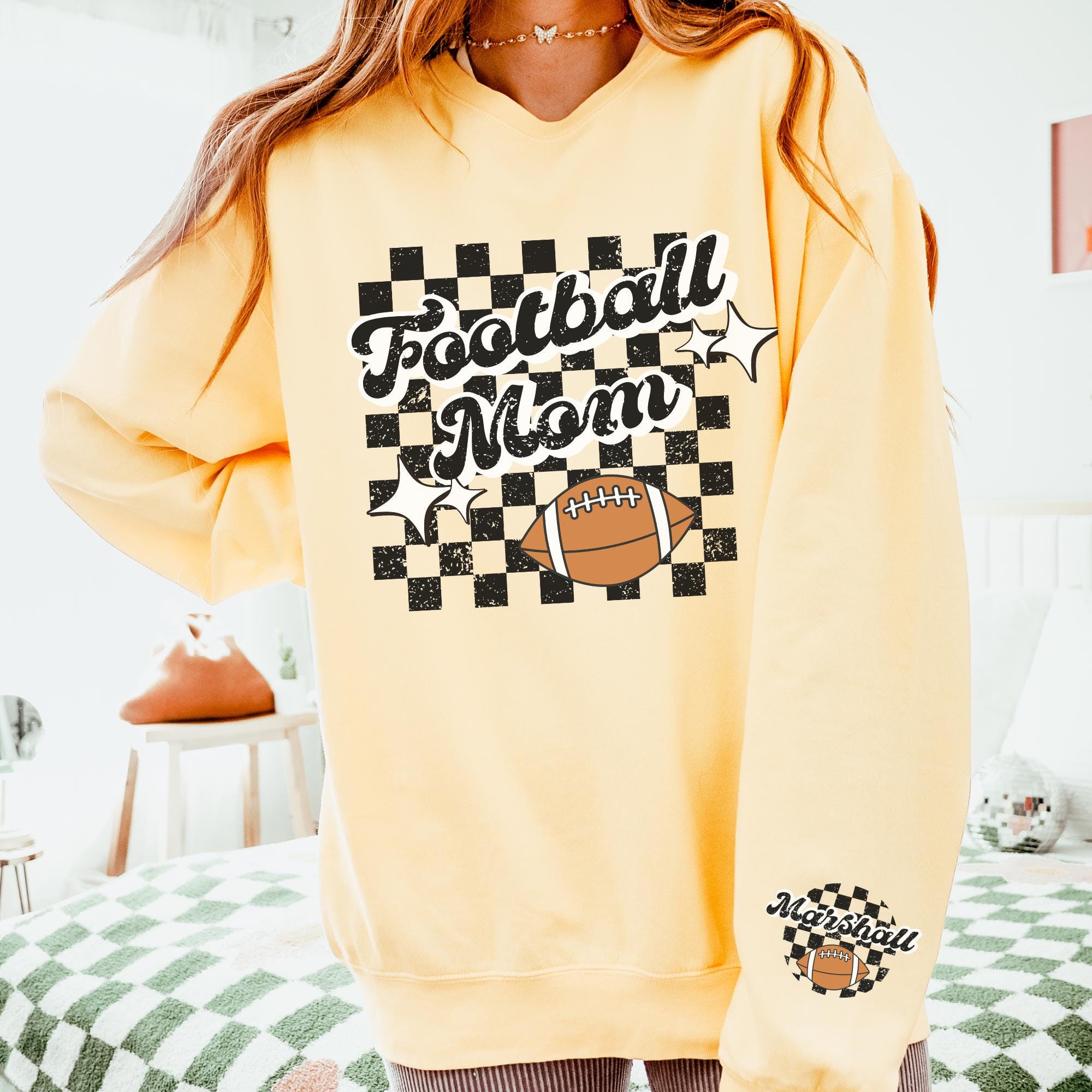 Personalized Football Mom Sweatshirt, Custom Name Football Sweater ...
