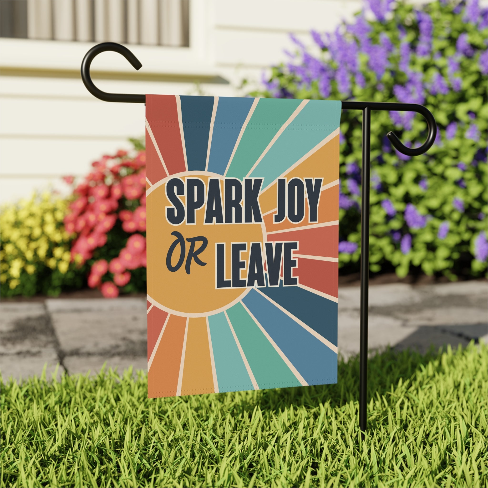 Spark Joy or Leave, Funny Welcome Flag, Funny Yard Flags, Spark Joy or ...