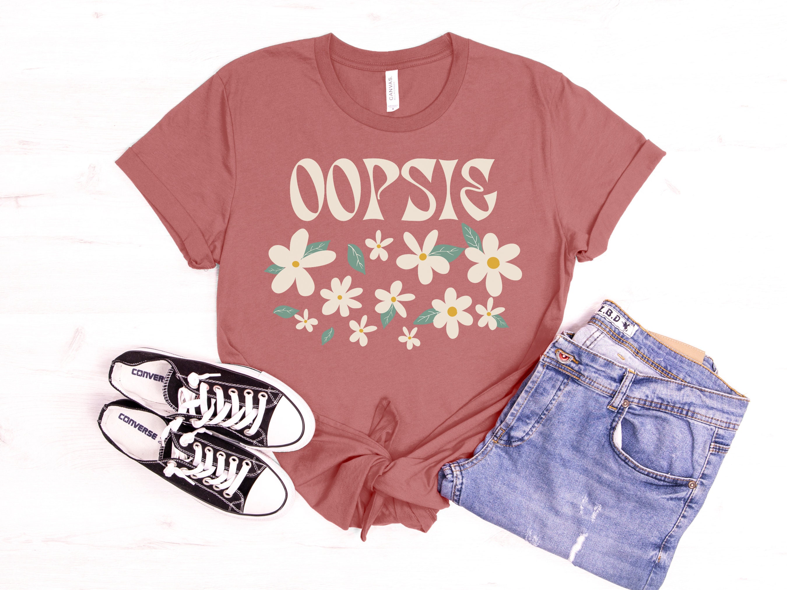 Oopsie Daisy Shirt, Daisy Shirt, Flower Shirt, Retro Shirt, Trendy ...
