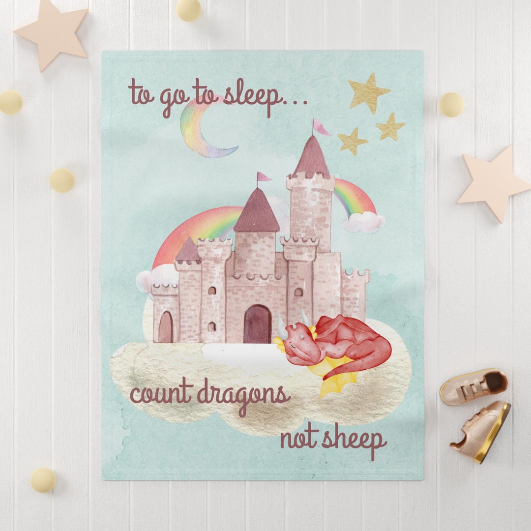 Dragon Baby Blanket, Baby Girl Dragon Nursery, Baby Dragon Theme, to Go ...
