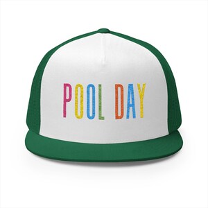Pool Day EMBROIDERED Trucker Hat, Pool Hat, Summer Hat, Vacation Hat ...