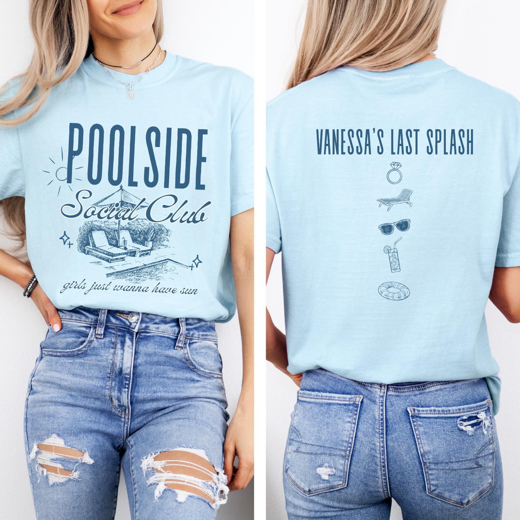CUSTOM Bachelorette Pool Party T-shirts, the Bach Club, Poolside Social ...