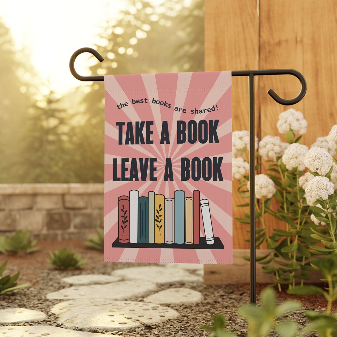 Free Library Yard Flag, Take a Book Leave a Book, Reading Garden Flag ...
