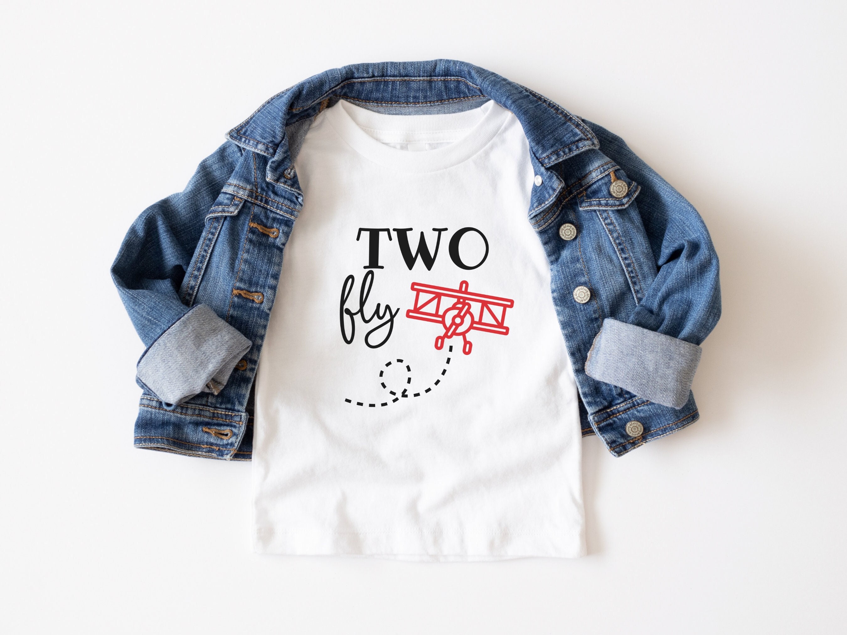 Two Fly T-shirt, Two Year Old Birthday Shirt, Airplane Theme Birthday ...