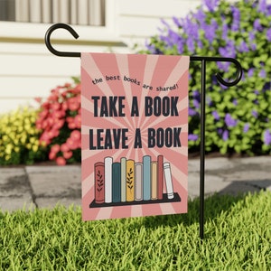 Free Library Yard Flag, Take a Book Leave a Book, Reading Garden Flag ...