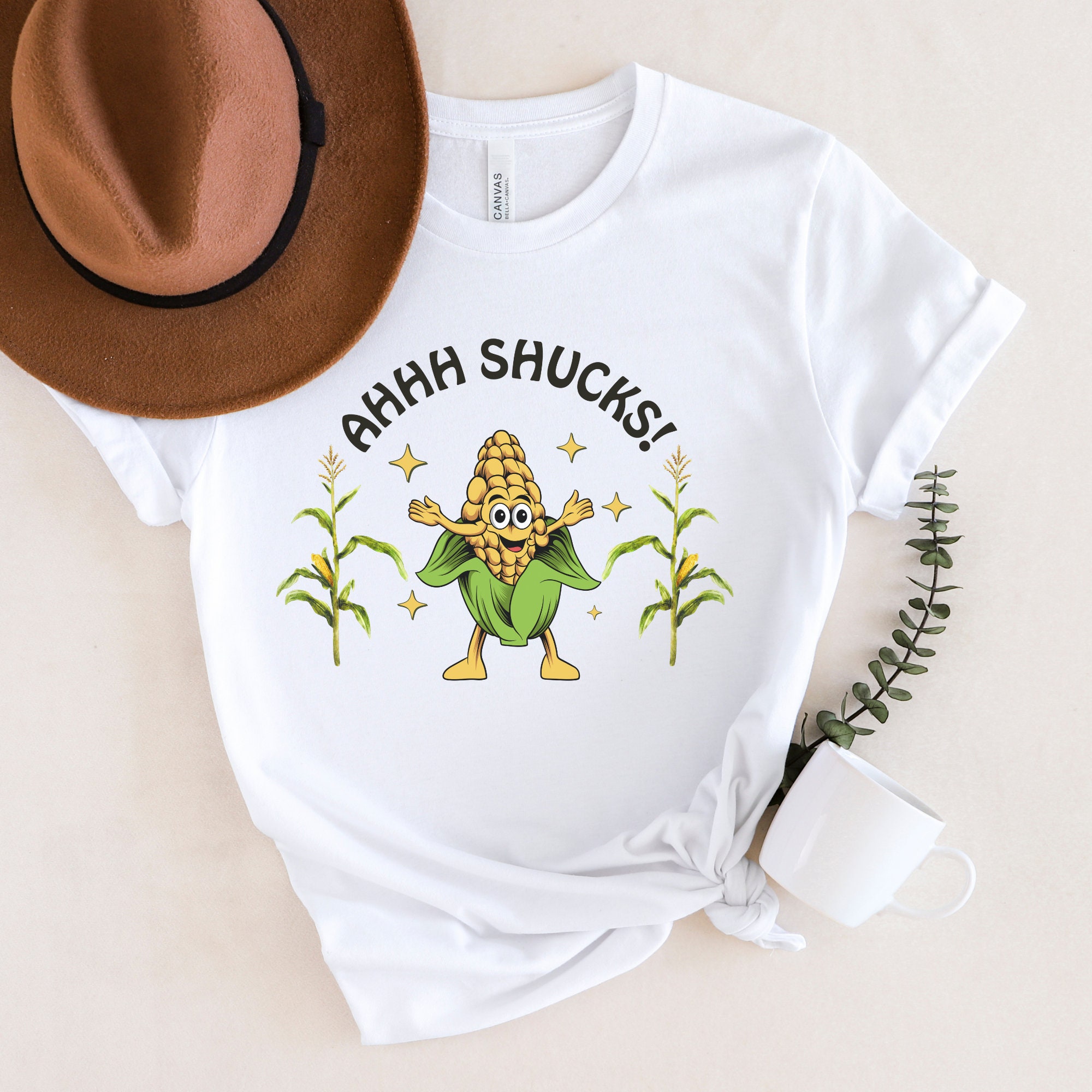 Ahh Shucks Tee, Aww Shucks, Funny Corn Shirt, Crop Top, Harvest Shirt ...
