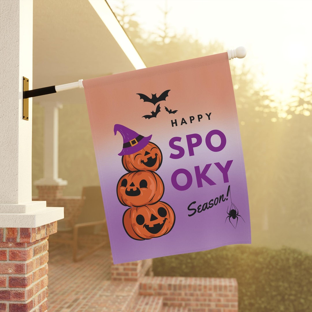 Spooky Season House Flag, Pumpkin Flag, Retro Halloween Flag, Halloween ...
