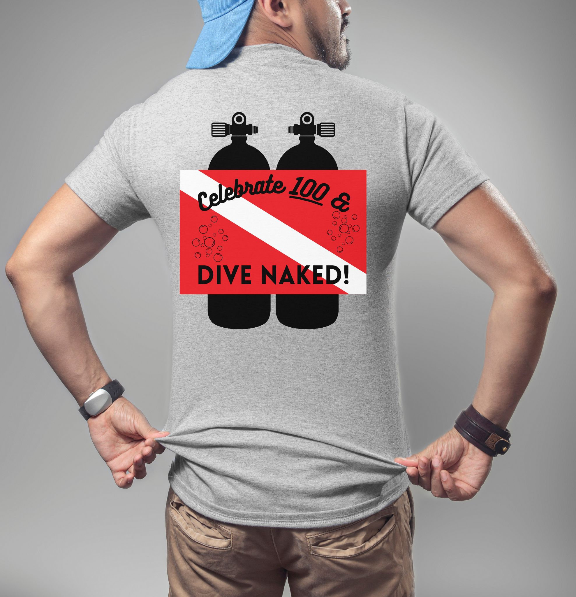 Scuba Shirt, Dive Naked, 100th Dive, Diving T-shirt, Diver Gift, Gift ...