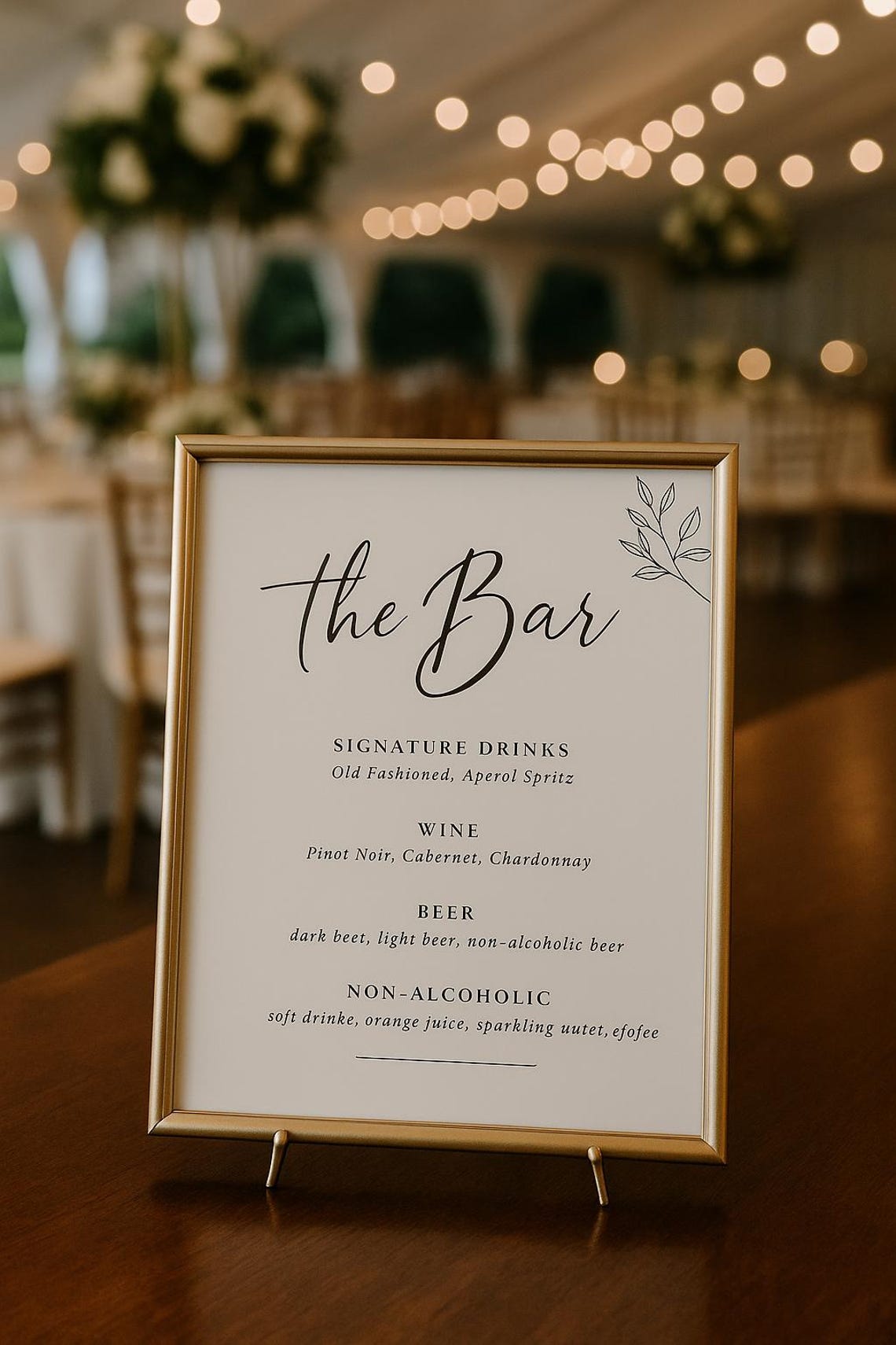 DIY Editable Bar Menu Template | Wedding Drinks Sign | Canva Design ...