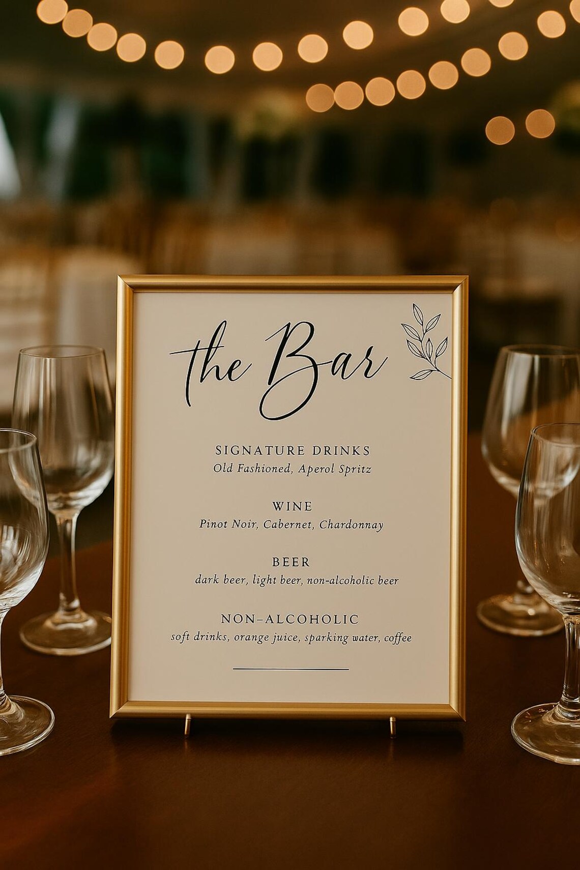 DIY Editable Bar Menu Template | Wedding Drinks Sign | Canva Design ...