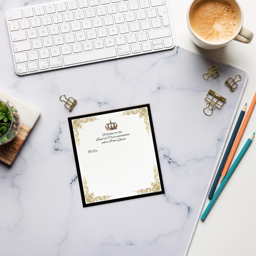 Queen of Procrastination Notepad - Etsy