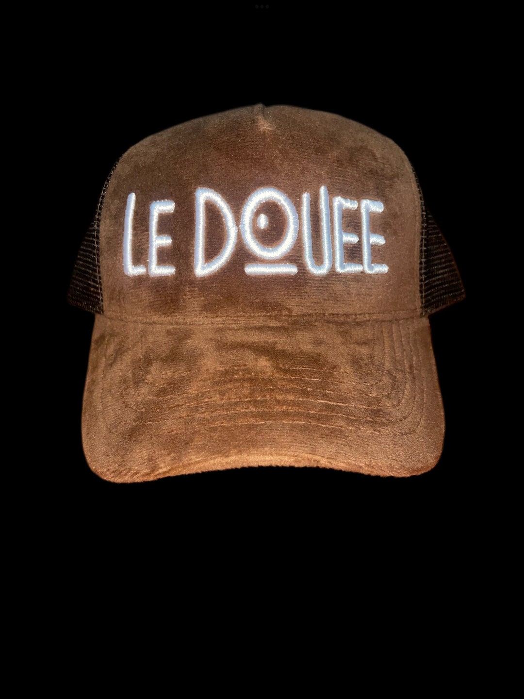 Brown Velvet Trucker Hat White Letters - Etsy