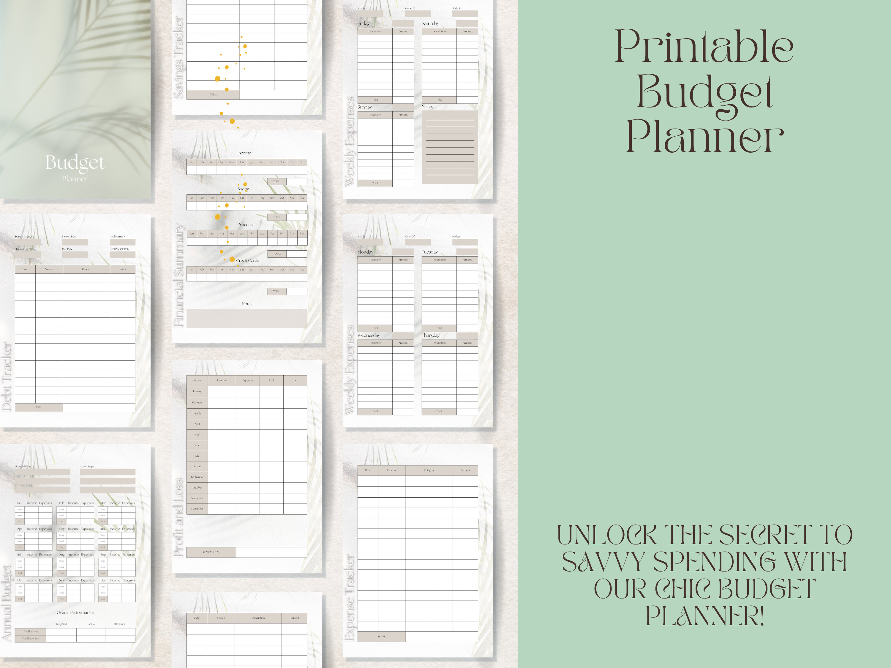 Budget Planner Printable PDF Financial Planner Printable Budgeting ...
