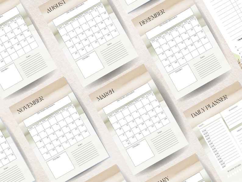 2024 Planner Inserts Printable: 2024 Diary and Calendar Monthly Planner ...