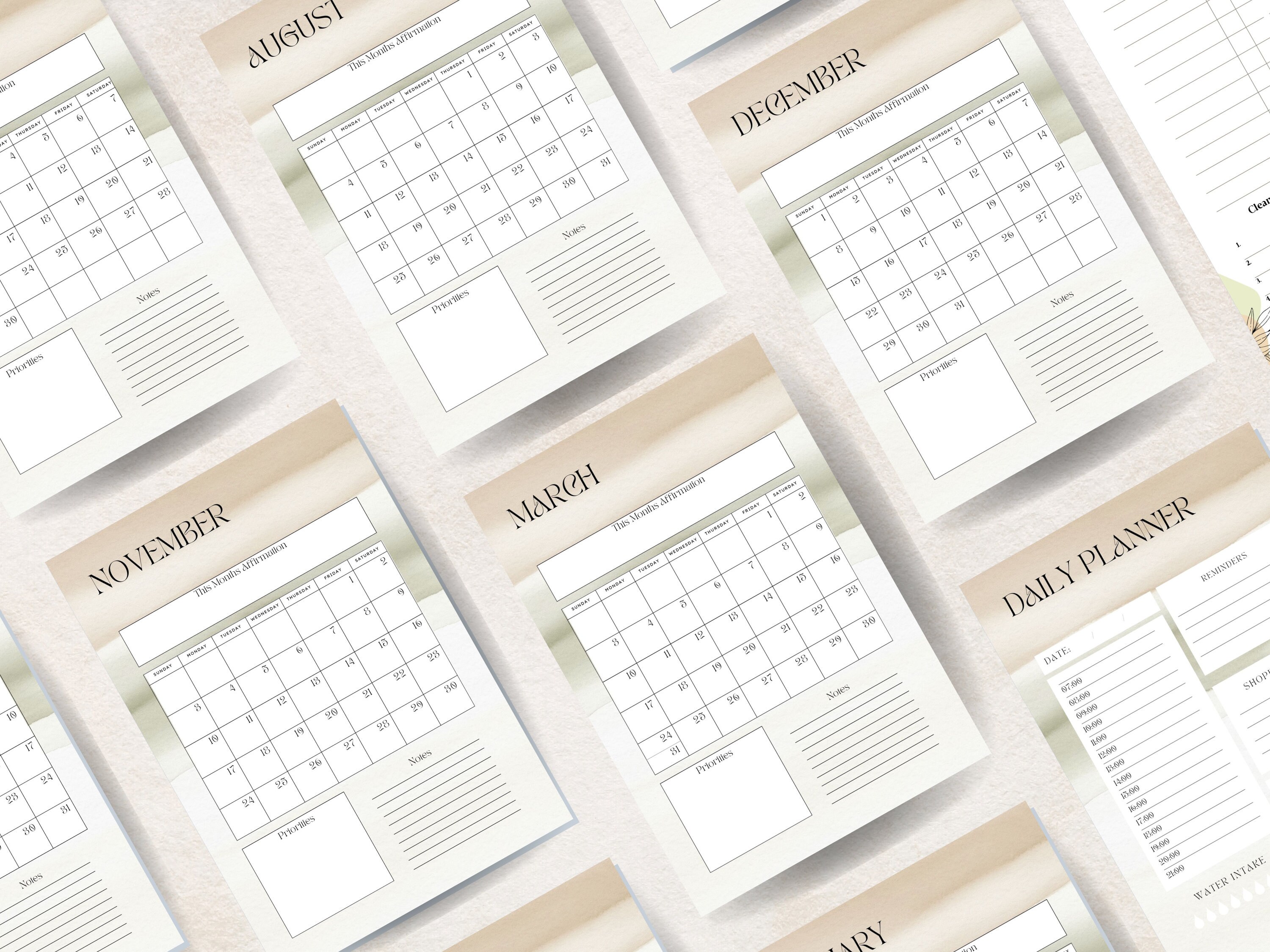 2024 Planner Inserts Printable: 2024 Diary and Calendar Monthly Planner ...