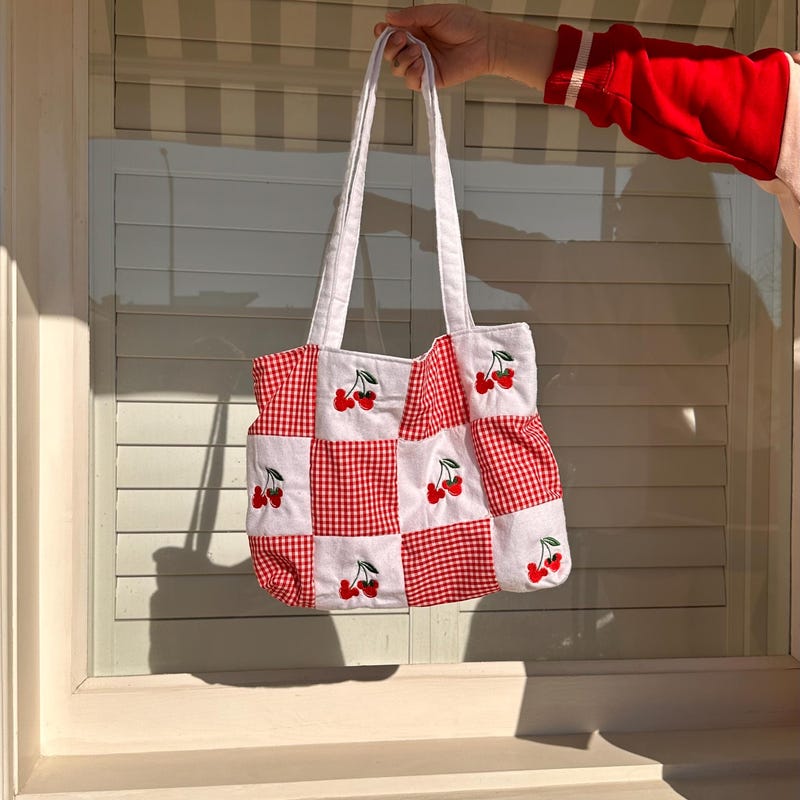 Cherry Quilt Tote Bag - Etsy