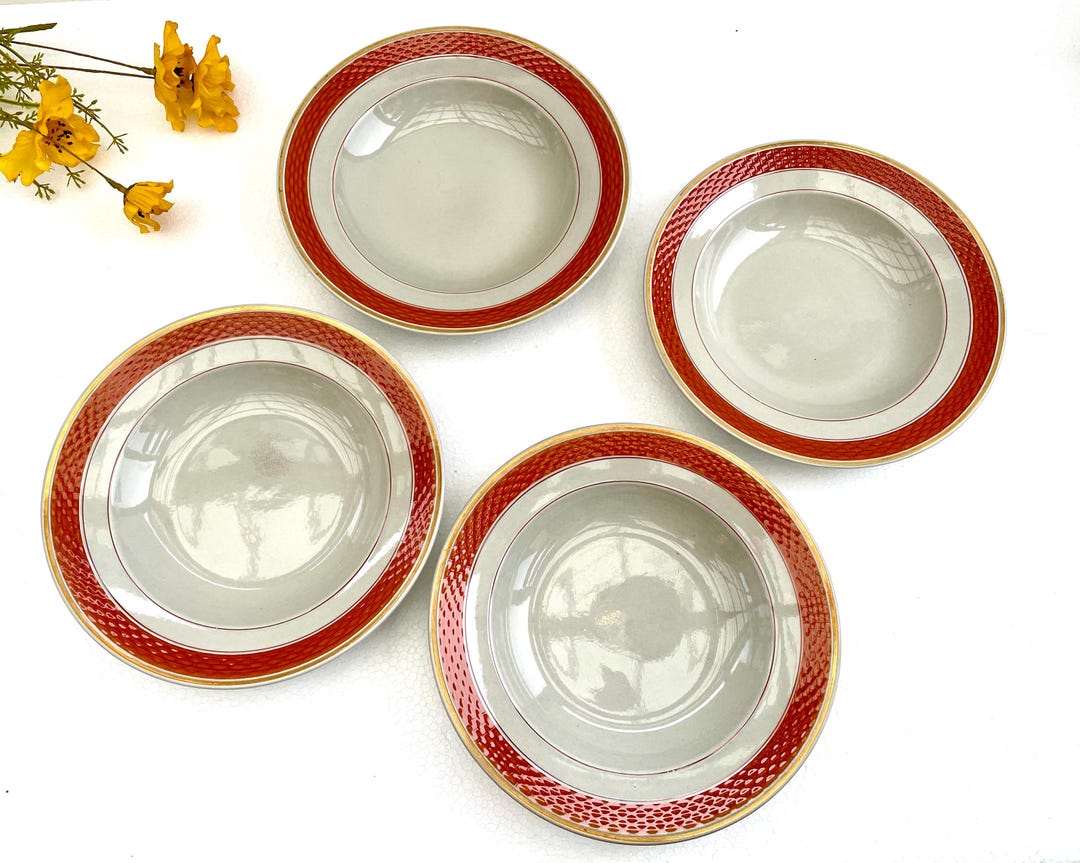 Vintage Aluminia Royal Copenhagen Classic Tureby Orange and Gold, Small Deep Plate - Etsy