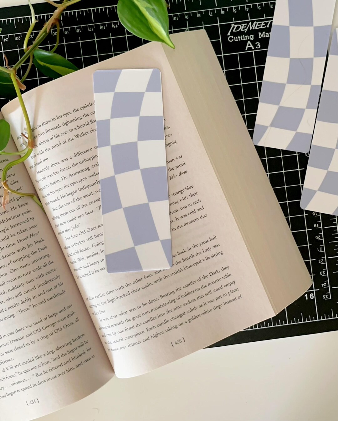 Purple | Checker Board | Bookmark | Matte | Double Sided | Cardstock - Etsy