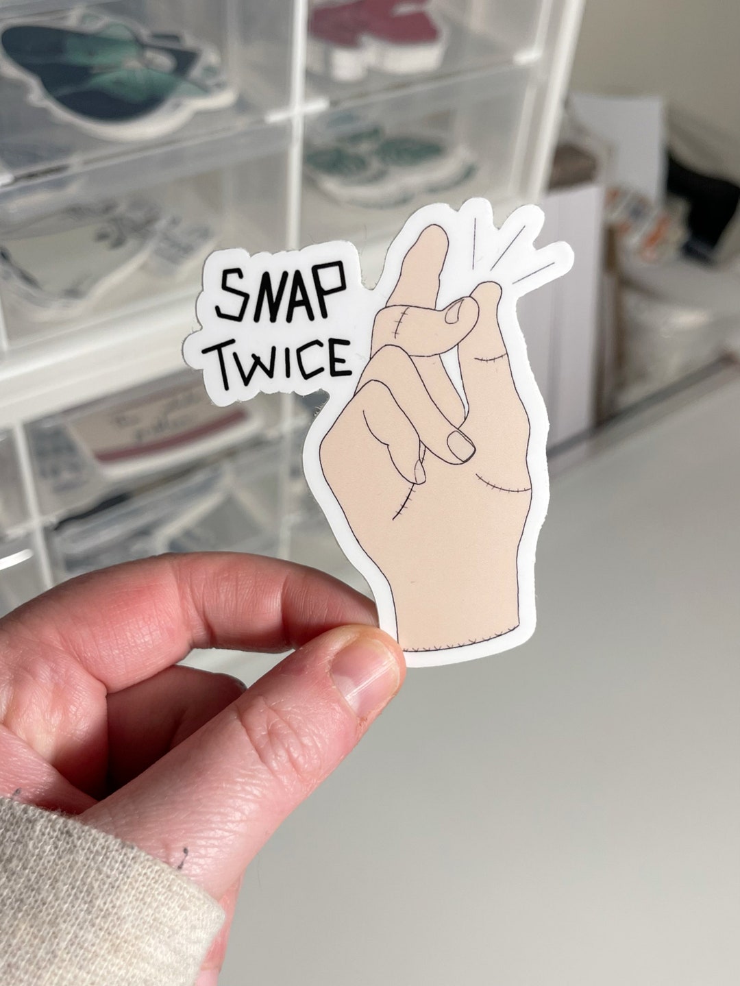 Snap Twice | Thing | Wednesday | Hand | Vinyl | Sticker - Etsy
