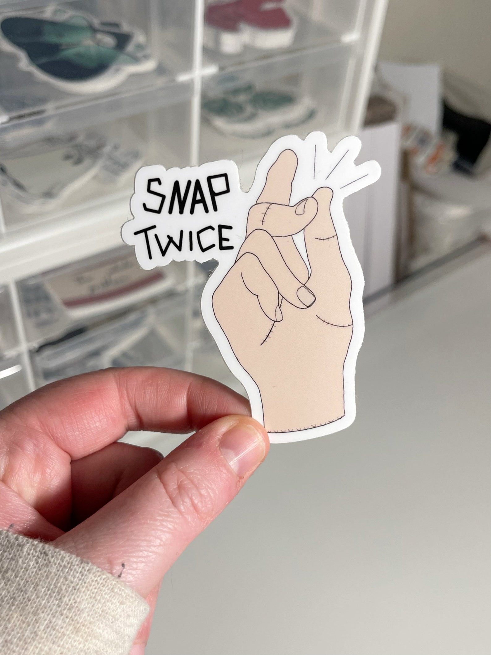 Snap Twice | Thing | Wednesday | Hand | Vinyl | Sticker - Etsy