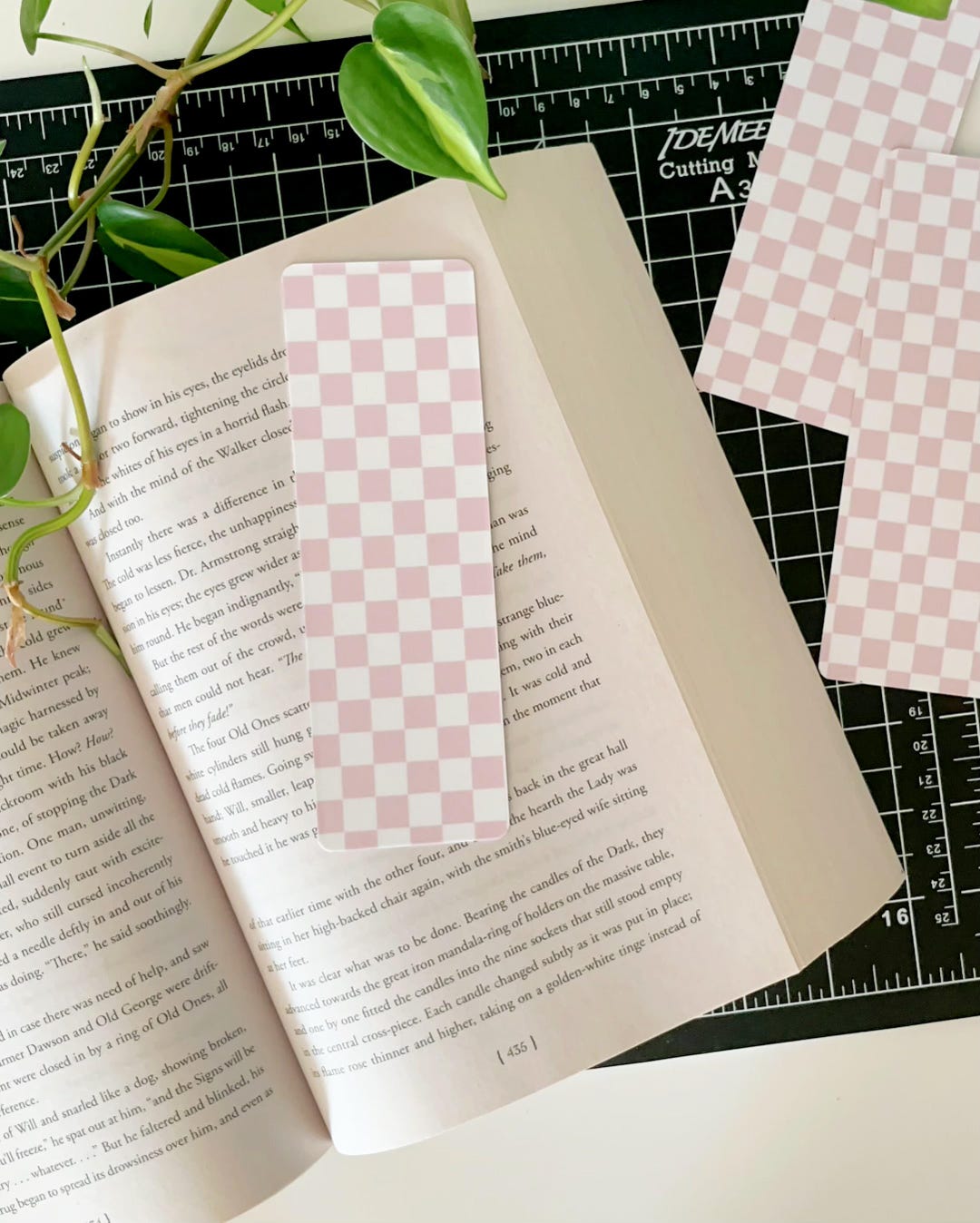 Checker Board | Pink | Bookmark | Matte | Double Sided | Cardstock - Etsy